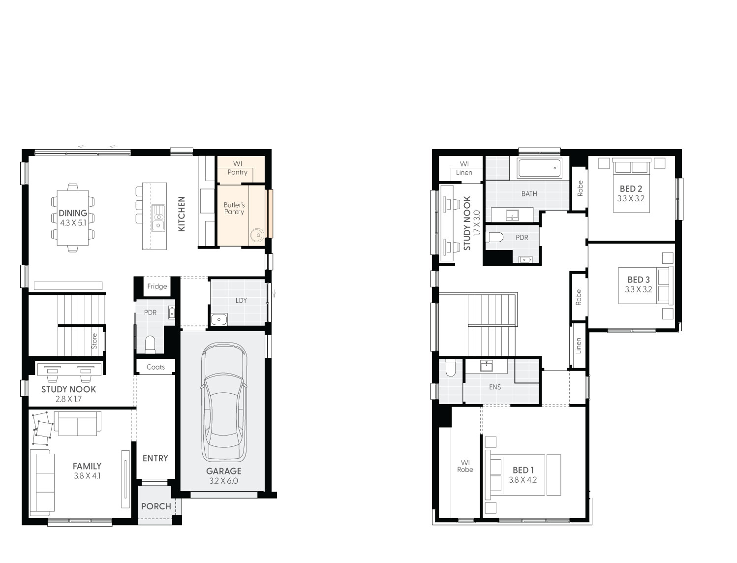Brookvale 25 - 3 bedroom Double Storey House Plan | Wilson Homes