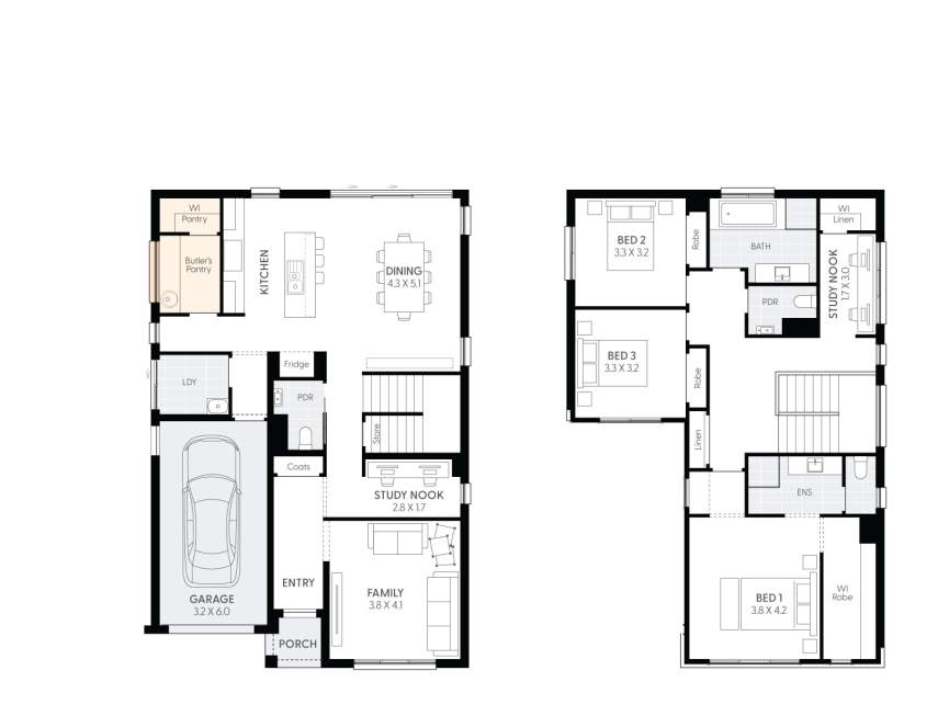 Brookvale 25 - 3 bedroom Double Storey House Plan | Wilson Homes