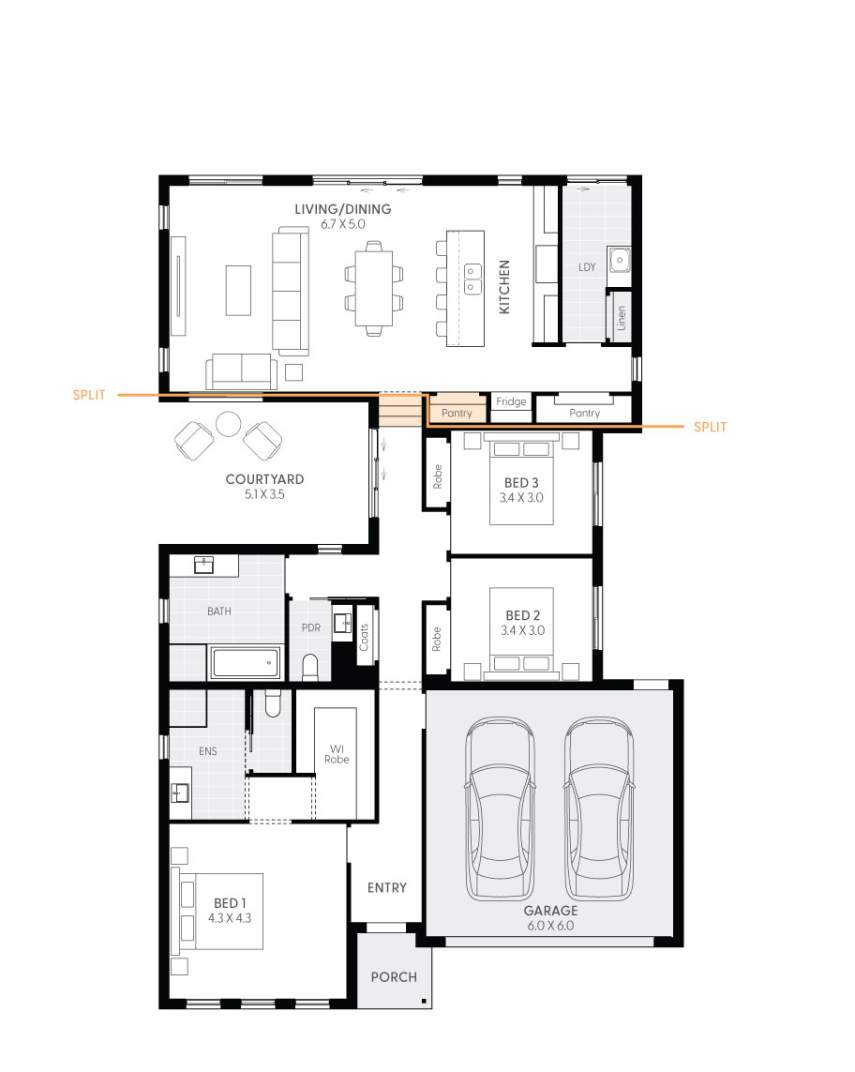 Riverton 23 3 Bedroom Single Storey House Plan | Wilson Homes