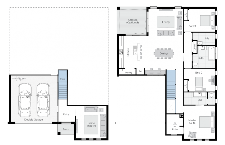 Double Storey Reverse Living House Plans : 45 Reverse Living Plans ...