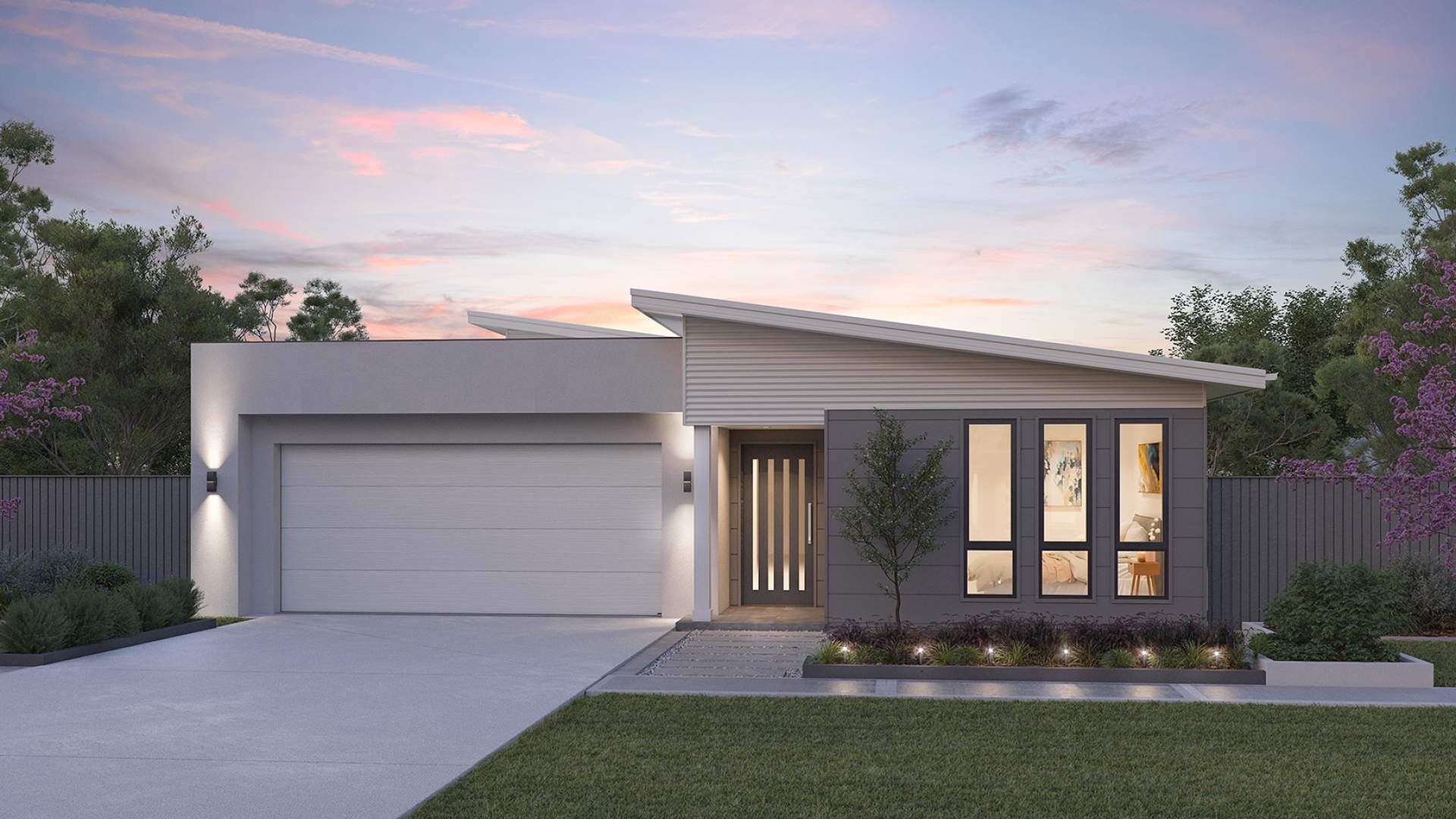 Modern Single Storey Villa Render Horizon | McDonald Jones Homes